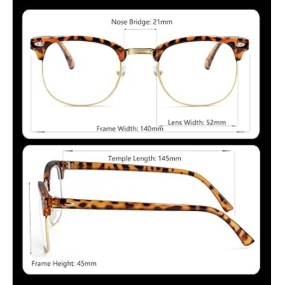 Ontry | Accessories | Blue Light Blocking Semi Rimless Nonprescription ...